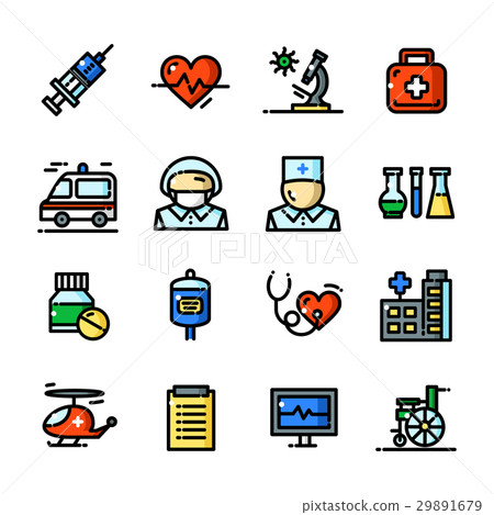 Thin line Medical icons set, vector illustration - Stock Illustration ...