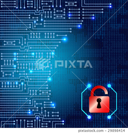 Drawing modern electronic circuit and binary code - Stock Illustration ...