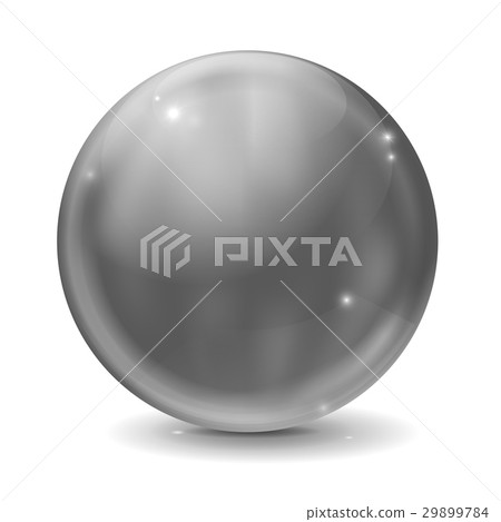 Graphite gray glass ball. Shiny sphere - Stock Illustration [29899784 ...
