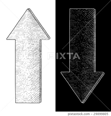 Up and down arrow. Hand drawn sketch - Stock Illustration [29899805 ...