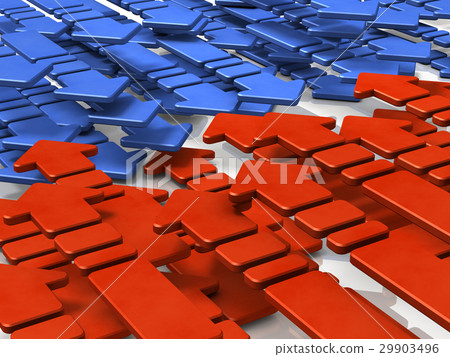 Abstract 3DCG illustration showing two opposing... - Stock Illustration ...