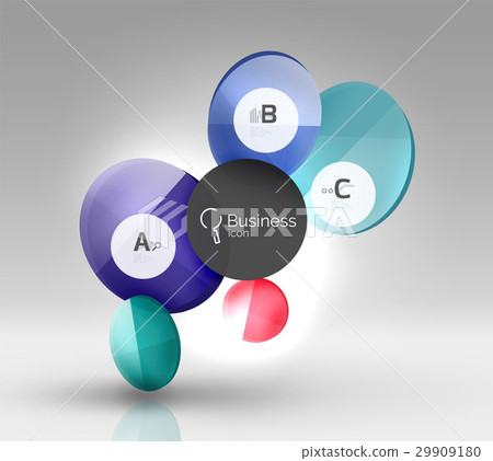 Colorful glossy circle infographics - Stock Illustration [29909180] - PIXTA