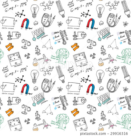 Physics and sciense seamless pattern Vector - Stock Illustration ...