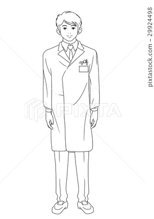 White coat of a male medical worker (doctor,... - Stock Illustration ...