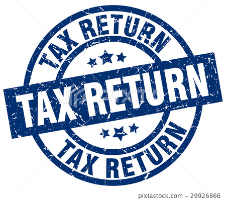 tax return blue round grunge stamp - Stock Illustration [29926866] - PIXTA