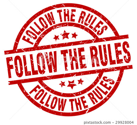 follow the rules round red grunge stamp - Stock Illustration [29928004 ...
