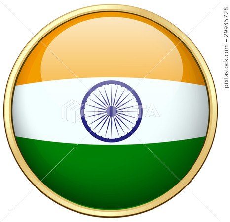 India flag design on round badge - Stock Illustration [29935728] - PIXTA