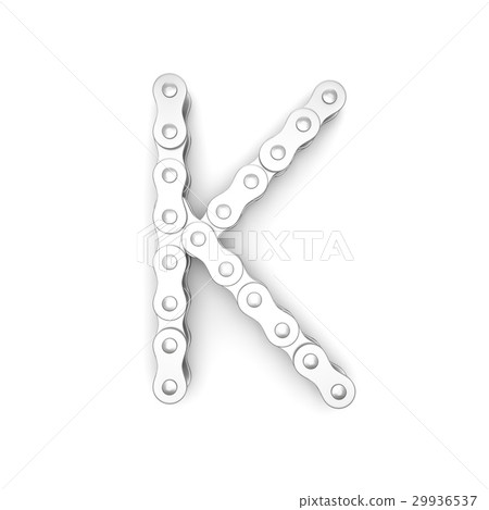 Alphabet made from Bicycle chain, letter K. - Stock Illustration ...