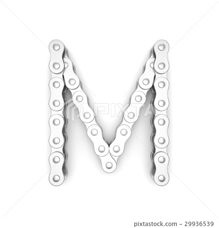 Alphabet made from Bicycle chain, letter M. - Stock Illustration ...