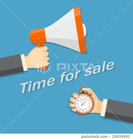 time for sale with stopwatch - Stock Illustration [29939995] - PIXTA