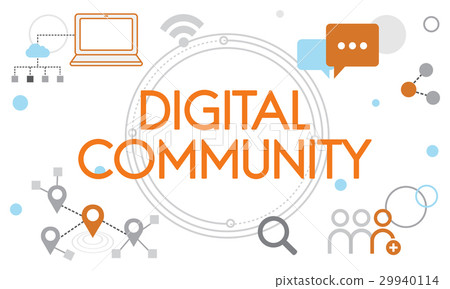 Community Social Digital Connection - Stock Illustration [29940114] - PIXTA