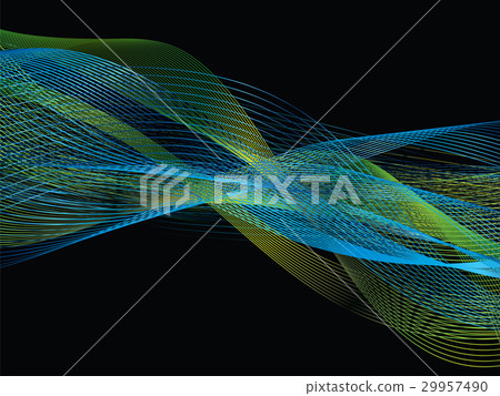 Abstract white line blue and green wave band - Stock Illustration ...