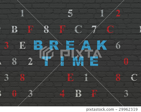 Time concept: Break Time on wall background - Stock Illustration ...