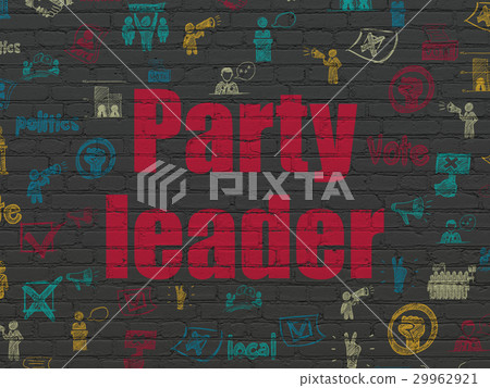 Politics concept: Party Leader on wall background - Stock Illustration ...