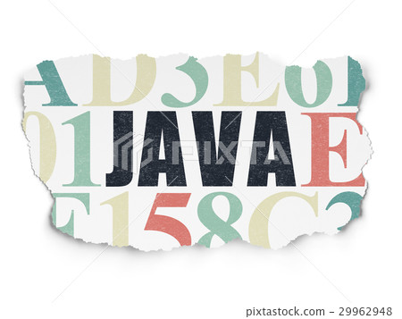 Database concept: Java on Torn Paper background - Stock Illustration ...