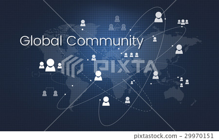 Global Network Community Internet Concept - Stock Illustration ...