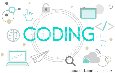 Information Technology Coding Connection... - Stock Illustration ...