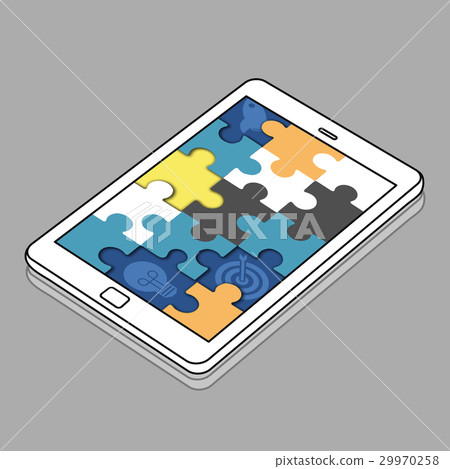 Puzzle Game Pieces Label Fun - Stock Illustration [29970258] - PIXTA