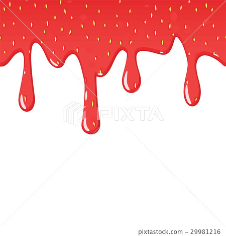 Splashing red sugar syrup strawberry jam - Stock Illustration [29981216 ...