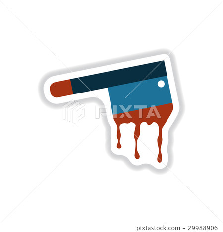 paper sticker on background of knife blood - Stock Illustration ...