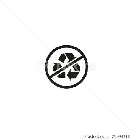 No recycling symbol isolated on white background - Stock Illustration ...