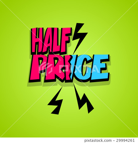 Sale super label discount Half price - Stock Illustration [29994261 ...
