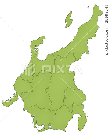 Chubu Region Map - Stock Illustration [29998149] - PIXTA