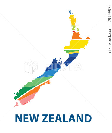 Colorful abstract New Zealand map vector - Stock Illustration [29999973 ...