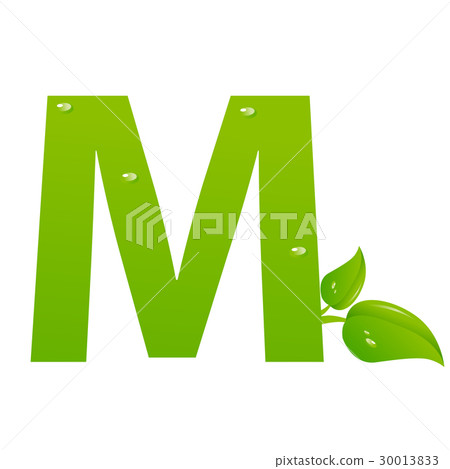 Green eco letter M vector illiustration - Stock Illustration [30013833 ...