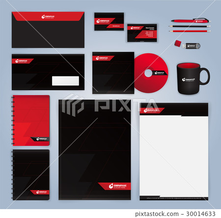 Red and Black modern Corporate Identity Design - Stock Illustration ...