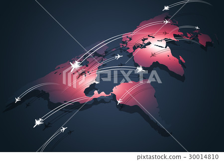 Global Aviation Concept Business Background - Stock Illustration ...