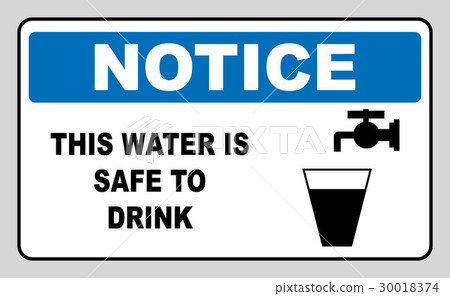 Drinking water sign This water is safe to drink - Stock Illustration ...