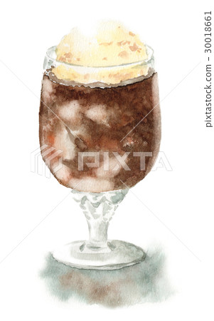 Analog watercolor coffee float - Stock Illustration [30018661] - PIXTA