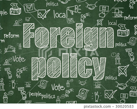 Politics concept: Foreign Policy on School board - Stock Illustration ...