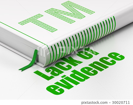 Law concept: book Trademark, Lack Of Evidence on - Stock Illustration ...