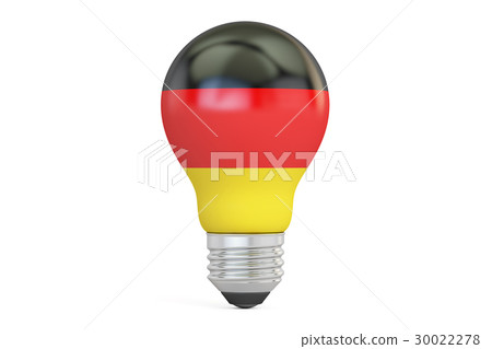 Light bulb with Germany flag, 3D rendering - Stock Illustration ...