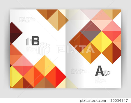 Vector square leaflet, business a4 print template - Stock Illustration ...