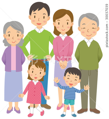 Three generations family - Stock Illustration [30037039] - PIXTA