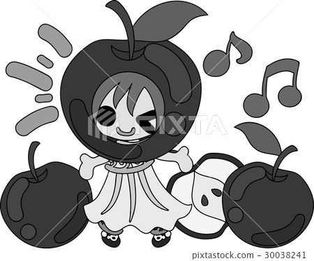 Cute apple girl - Stock Illustration [30038241] - PIXTA