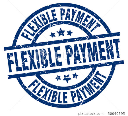 flexible payment blue round grunge stamp - Stock Illustration [30040595 ...