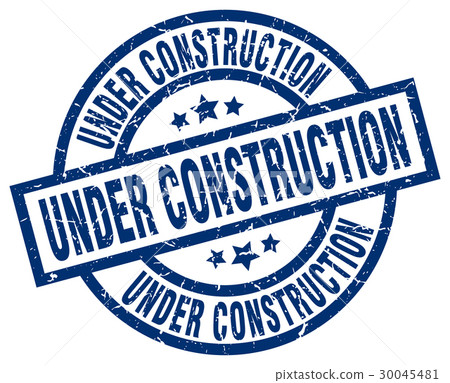 under construction blue round grunge stamp - Stock Illustration ...