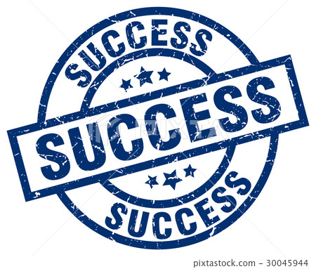 success blue round grunge stamp - Stock Illustration [30045944] - PIXTA