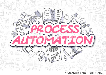 Process Automation - Cartoon Magenta Word - Stock Illustration ...