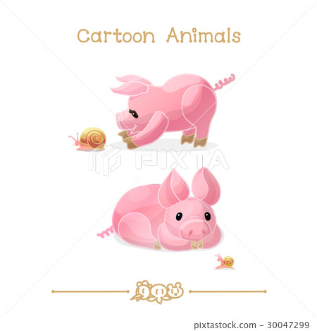 Little pigs & snails - Stock Illustration [30047299] - PIXTA