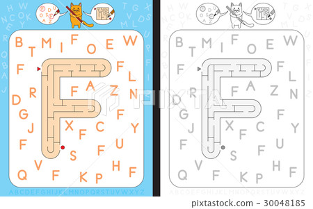 Maze letter F - Stock Illustration [30048185] - PIXTA