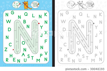 Maze letter N - Stock Illustration [30048193] - PIXTA