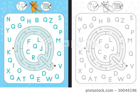 Maze letter Q - Stock Illustration [30048196] - PIXTA