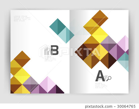 Vector square leaflet, business a4 print template - Stock Illustration ...