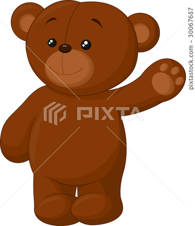 Bear cartoon waving hand - Stock Illustration [30067687] - PIXTA