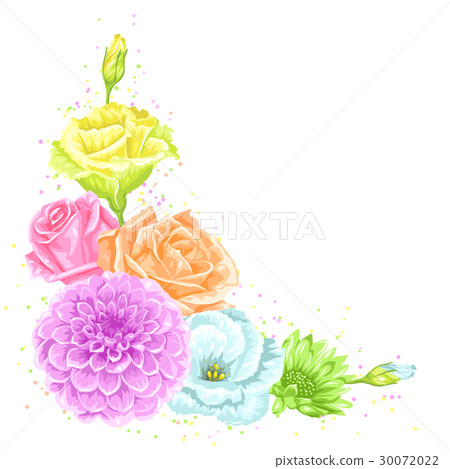 Decorative element with delicate flowers. Object - Stock Illustration ...